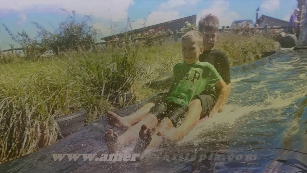 how to make a homemade water slide - YouTube