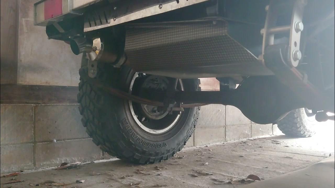 ジムニーSJ30 レーシング 癖になる快音怪音 自作チャンバーマフラー マフラーエンドとセッティング変えました 2ST 2スト - YouTube