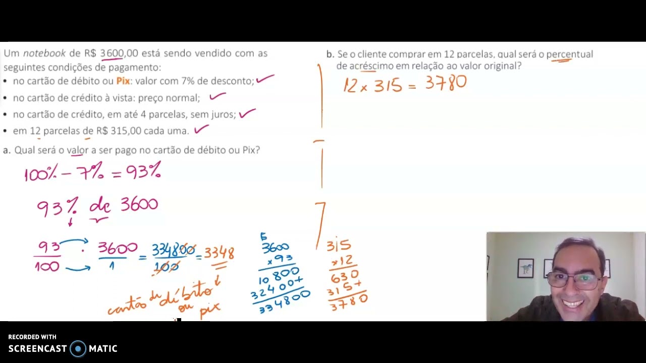 Porcentagem 3 Um Notebook De R 3600 00 Est Sendo YouTube Porcentagem 3 Um Notebook De R 3600 00 Est Sendo YouTube