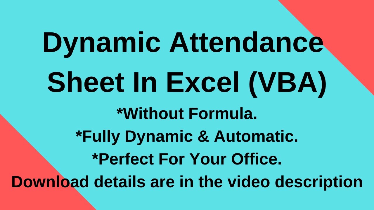 Dynamic Attendance Sheet In Excel VBA YouTube Dynamic Attendance Sheet In Excel VBA YouTube