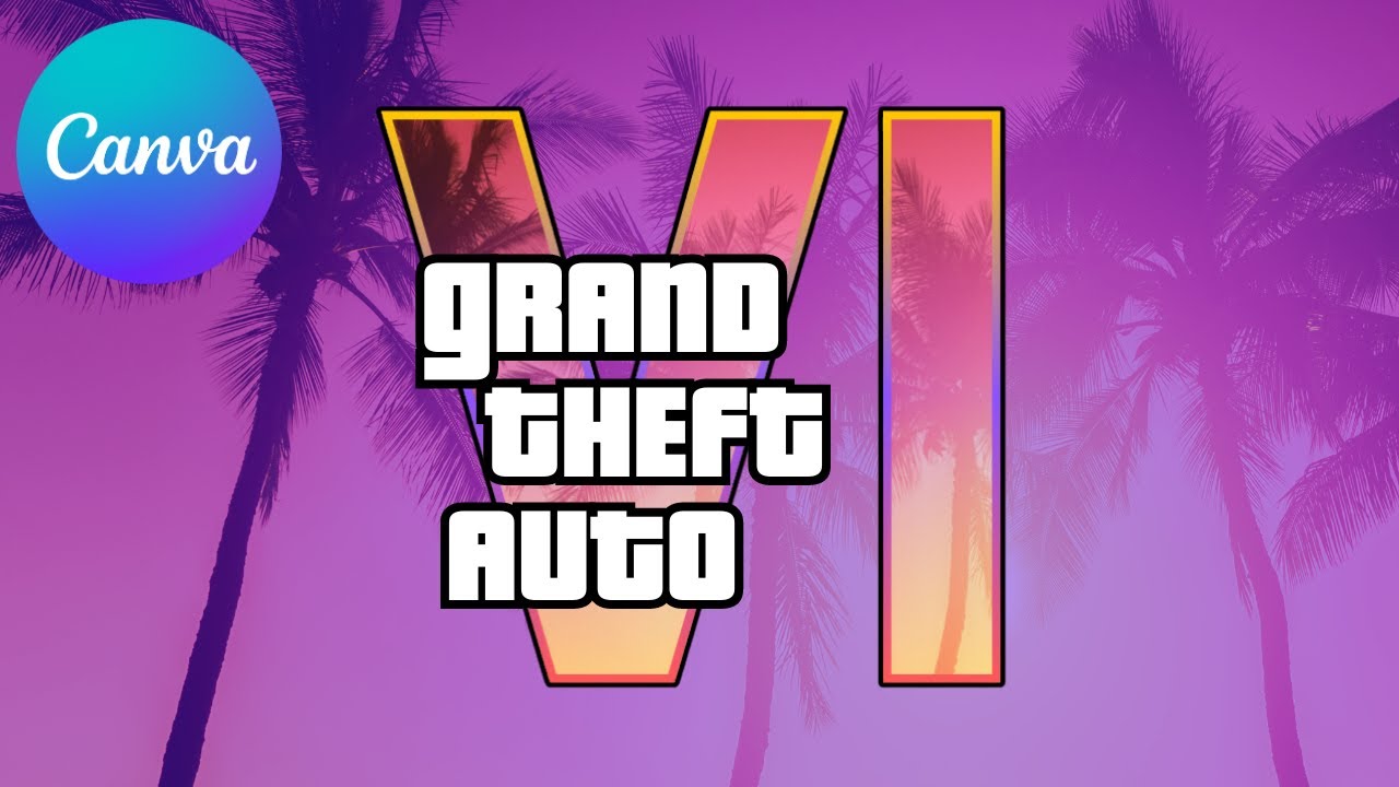 How to Make a GTA 6 Logo Design in Canva | Canva Tutorial | Mazrify ...