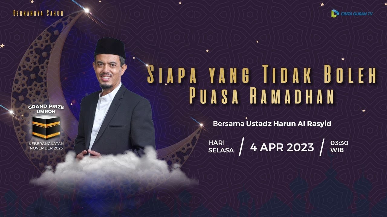 [LIVE] Siapa Yang tidak Boleh Puasa Ramadhan | bersama Ust. Harun Al ...