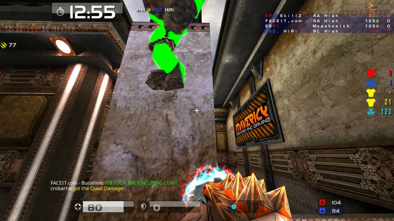 Quake Live: Pungled with the gauntlet skillz - sanya - YouTube