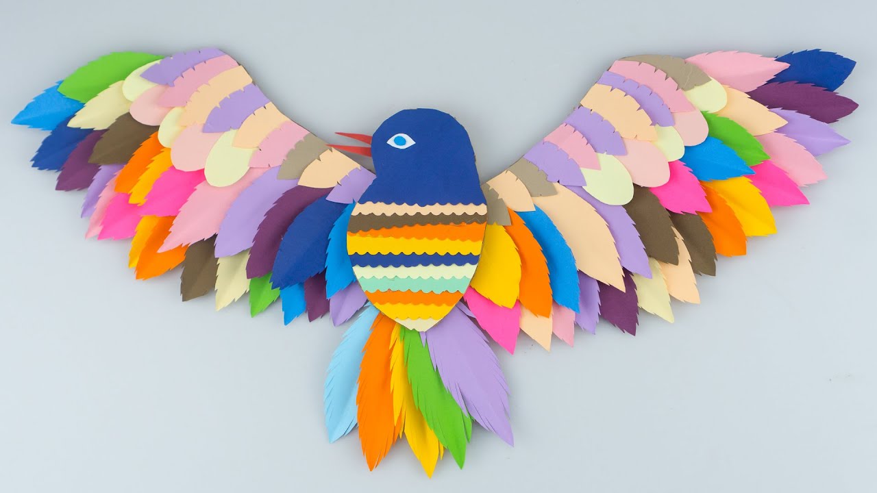 How To Make Rainbow Bird For Wall Hanging Decor | Paper Craft - YouTube