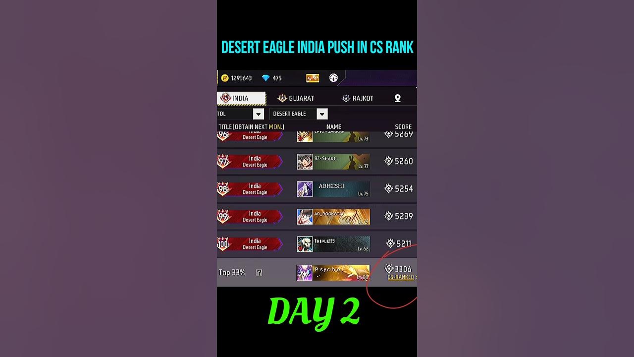7 day only 🥵challenge to push DESERT EAGLE India top | get every cs rank match desert eagle ...