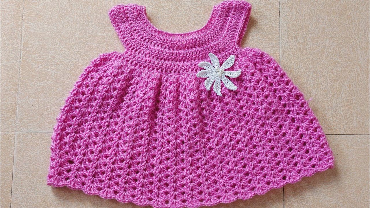 beautiful crochet frock( 12 to 18 months old)(subtitles available ...