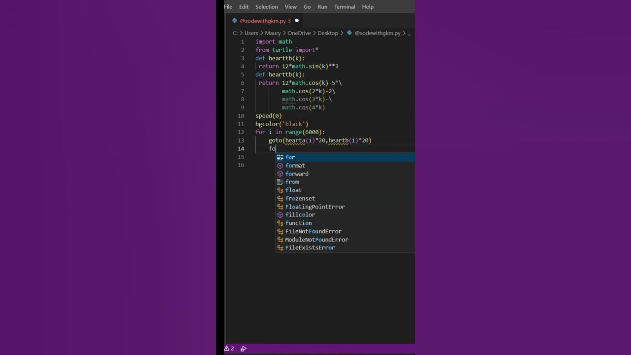 Desining A ️heart💕 By Python Programming Pythontutorial Shorts Pythonprograming Youtube