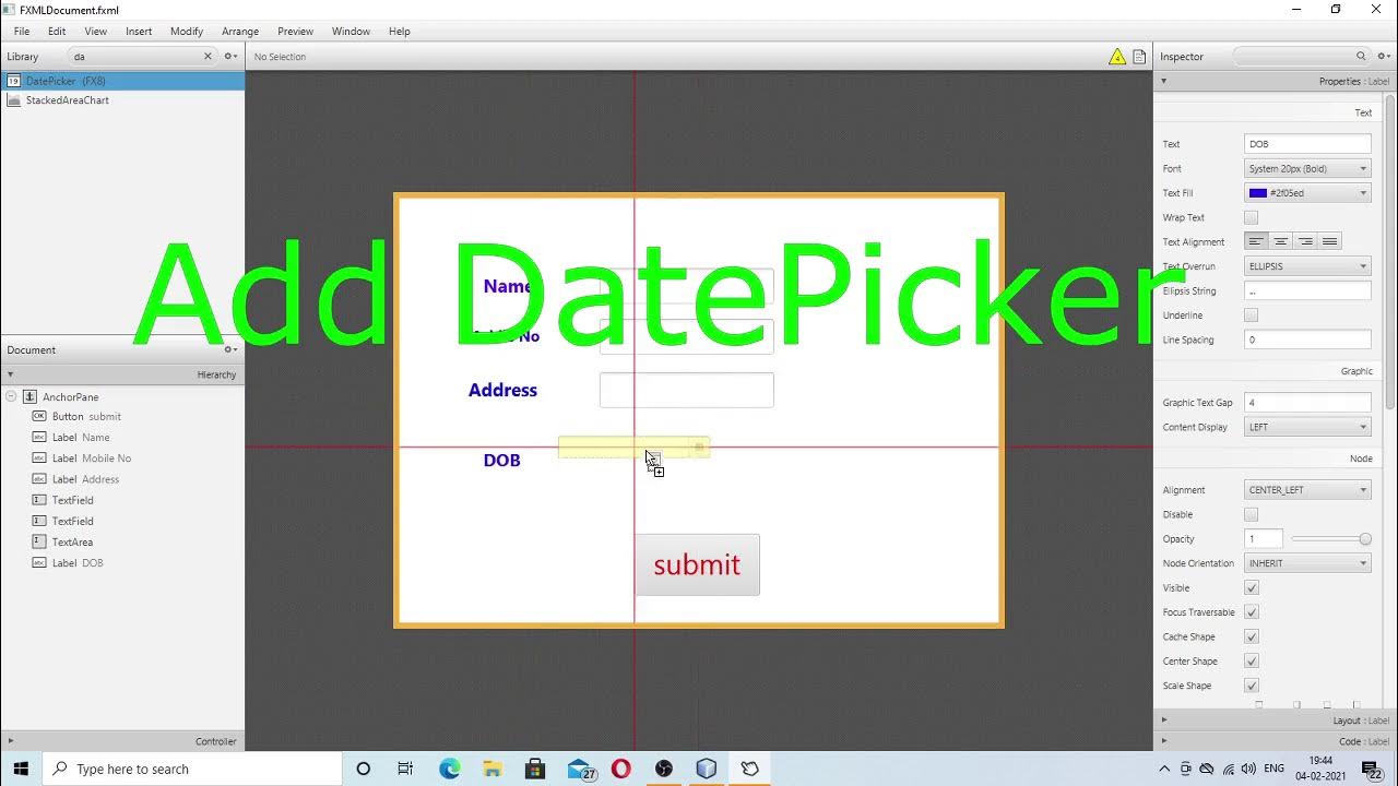 JavaFX how to get DatePicker values - YouTube