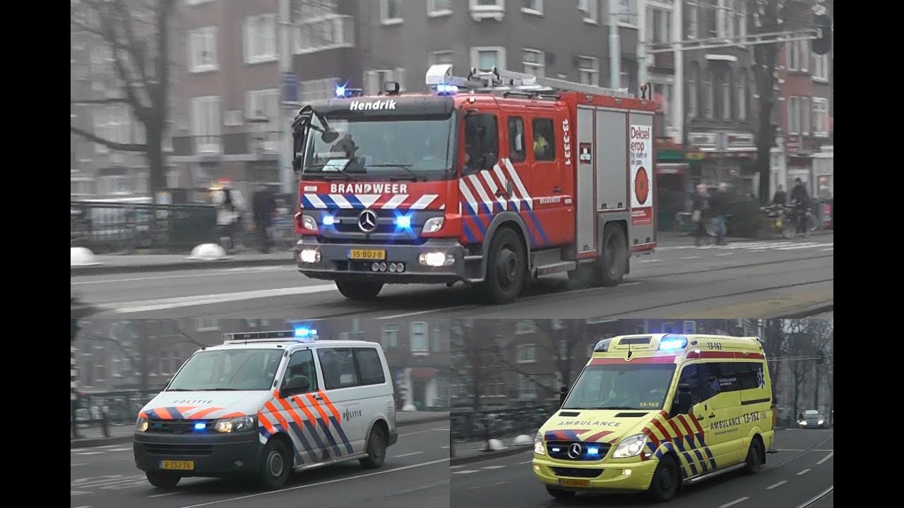 Hulpdiensten met spoed in Amsterdam - YouTube