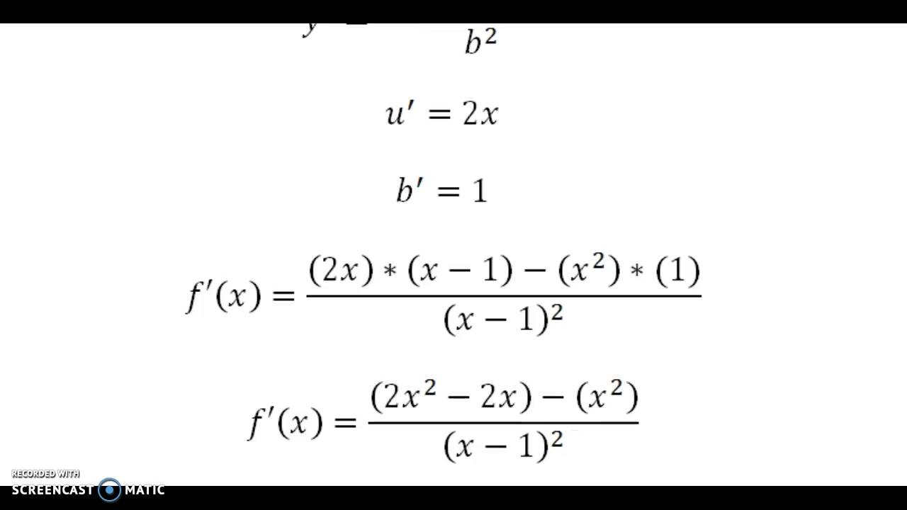 Derivada De Un Funci n F x x 2 x 1 YouTube