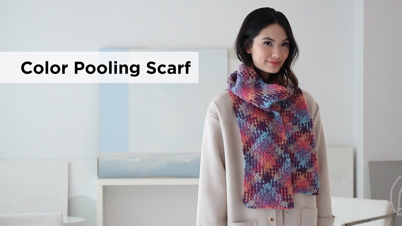 Color Pooling Scarf made with Color Waves® - YouTube