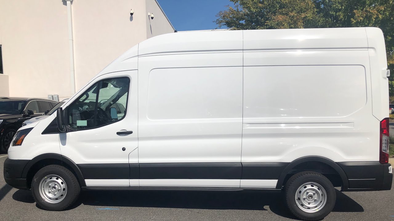 (Sold!) NEW! 23 Ford Transit High Roof Cargo 148WB Long! Gas! - YouTube