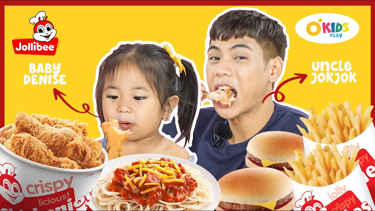 JOLLIBEE MUKBANG BABY DENISE AND UNCLE JOKJOK | OKids Play - YouTube