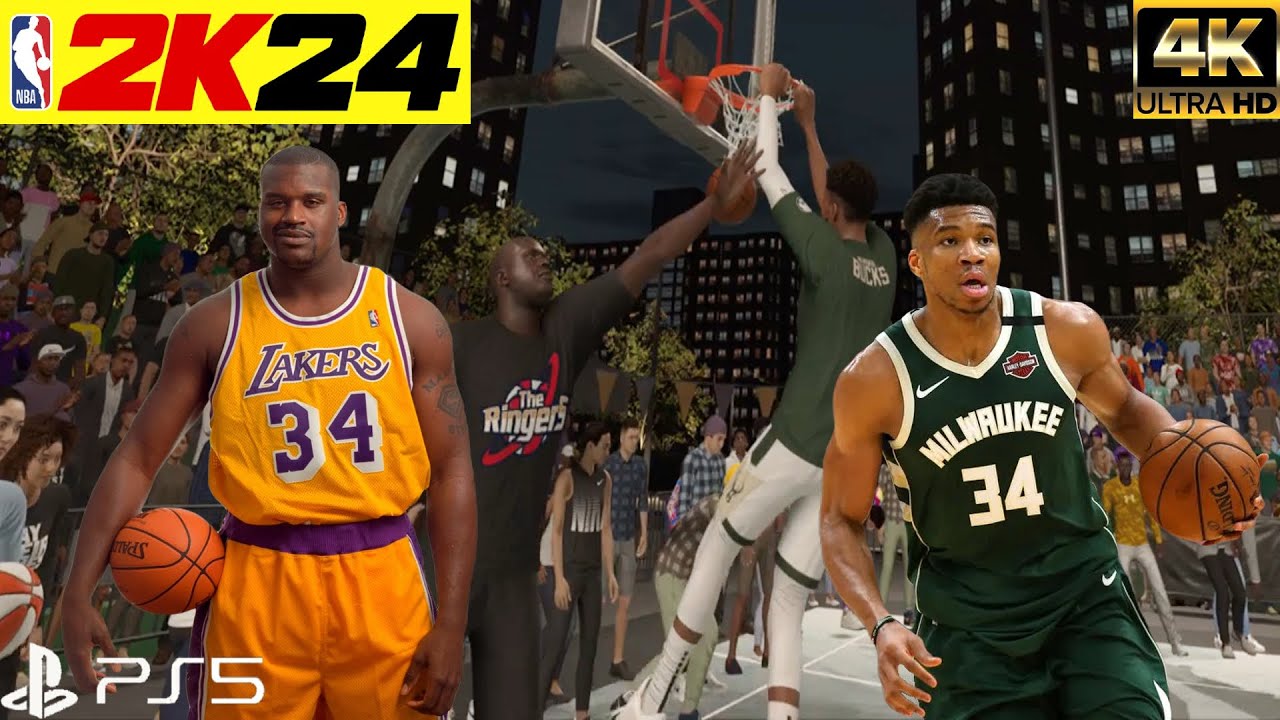 NBA 2K24 SHAQ ONEAL vs G. ANTETOKOUNMPO PS5 4K ULTRA REALISTIC GRAPHICS ...