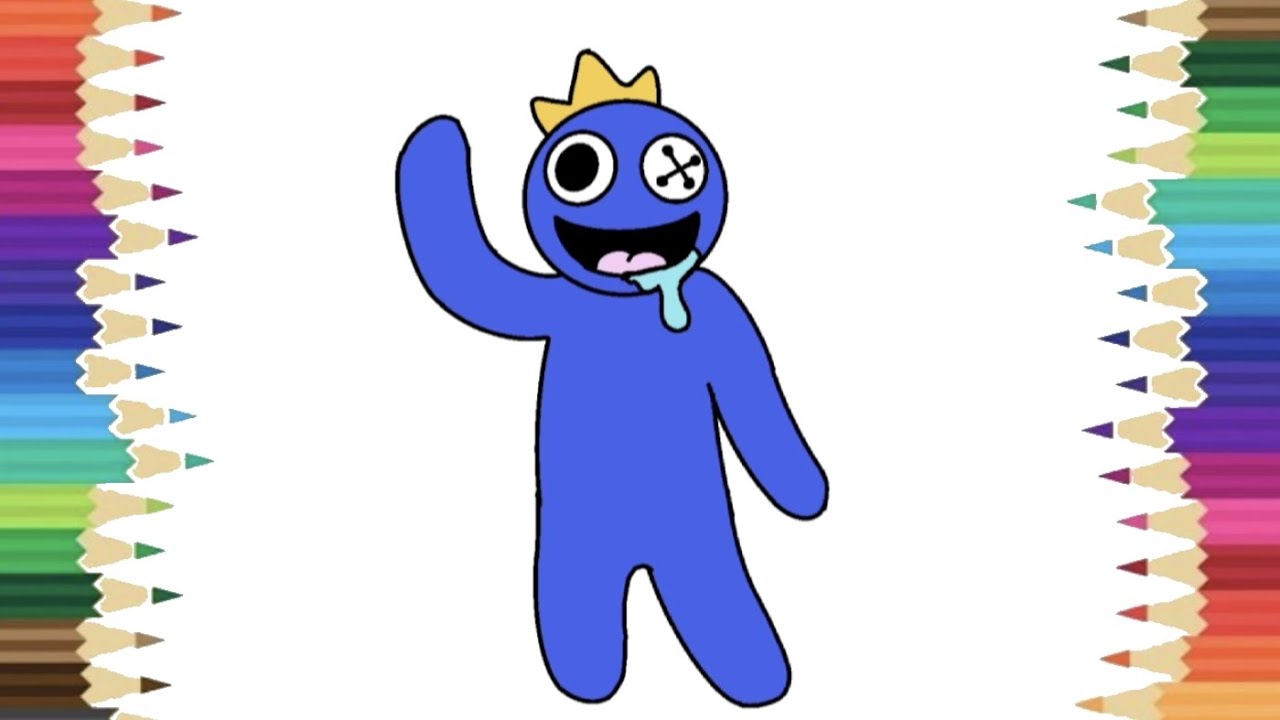 How to Draw Blue Monster from Rainbow Friends - YouTube