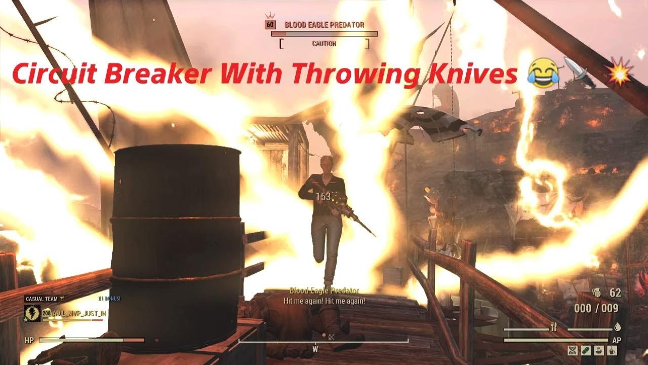 Fallout 76 Circuit Breaker With Throwing Knives - YouTube