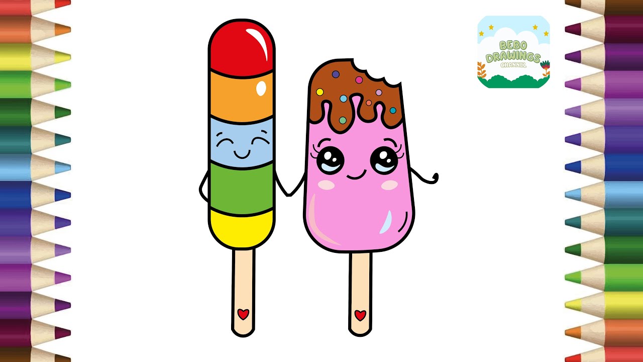 How to Draw a Cute Popsicles - Easy & Fun Step by Step Tutorial for ...