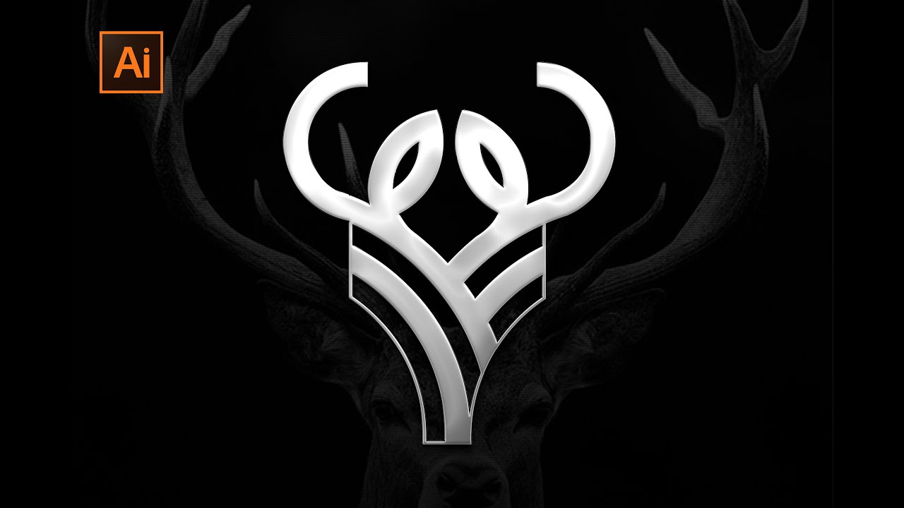 Logo Design Deer Process Adobe Illustrator Tutorials - YouTube