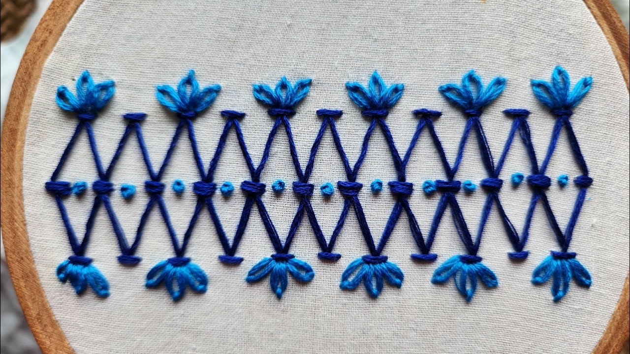 Chevron Stitch Border Line Design | Chevron Border Line Hand Embroidery ...