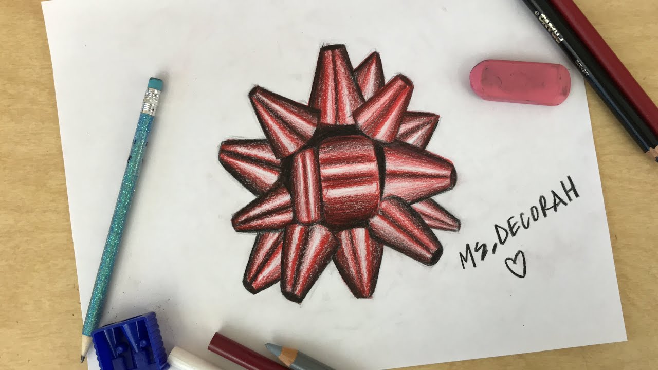 Ribbon Bow Drawing Shading
