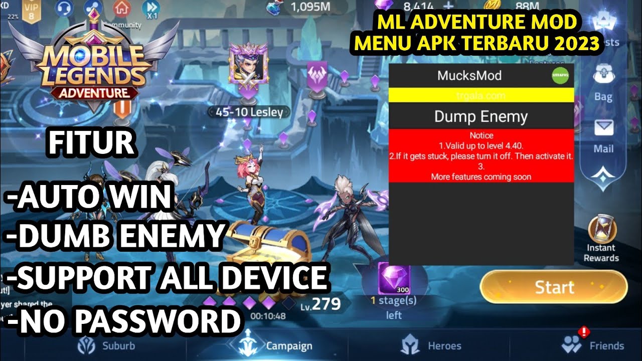 Mobile Legend Adventure v1.1.374 Mod Menu Apk Auto Win - YouTube