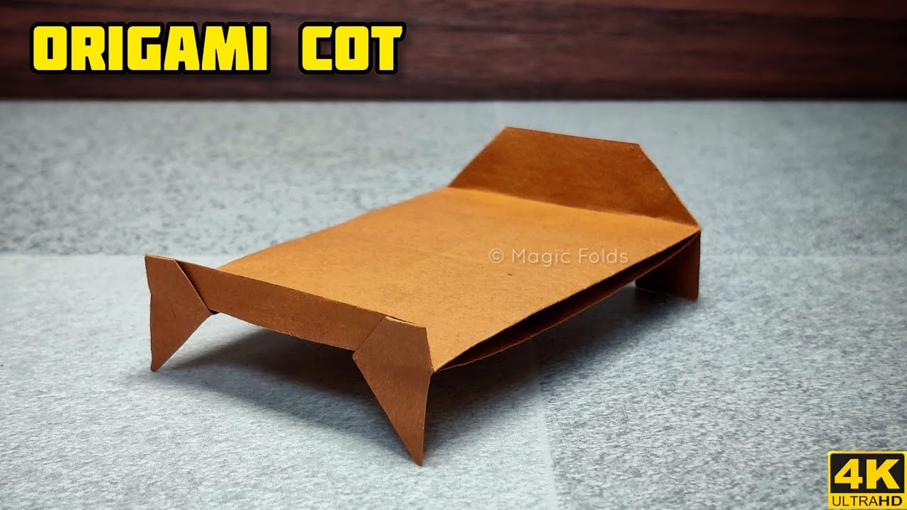 Origami Cot | Origami bed | Origami tutorial | Paper craft - YouTube