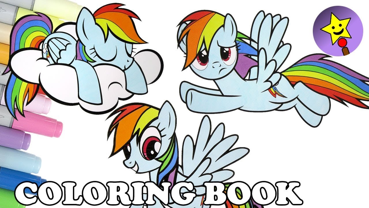 Rainbow Dash Coloring Book Compilation 2 My Little Pony MLP Coloring ...