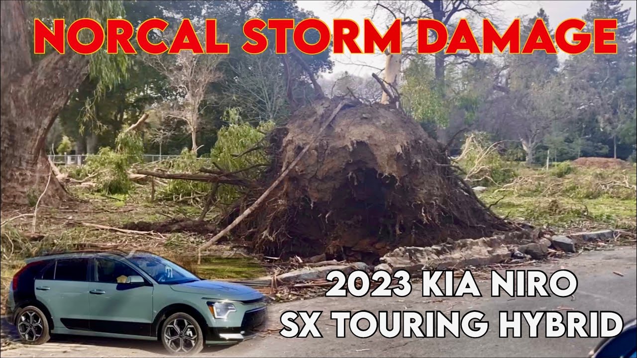 Viewing NorCal storm damage in the 2023 Kia Niro hybrid - YouTube