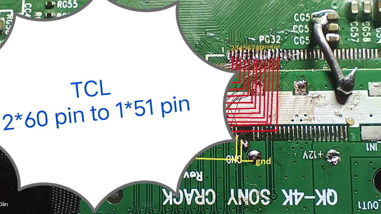 TCL 2*60 pin to 1*51 pin | Hạ 1 cáp lắp tcon cho tcl - YouTube