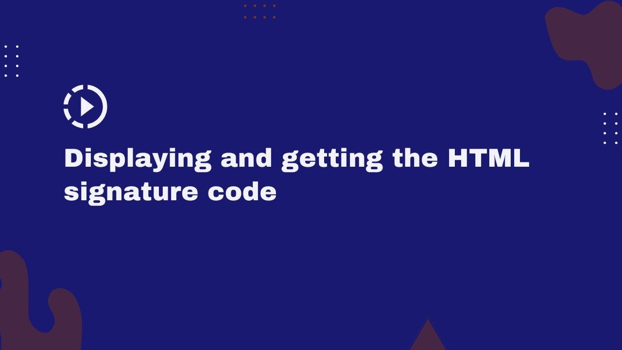 Displaying and getting the HTML signature code from Bybrand - YouTube