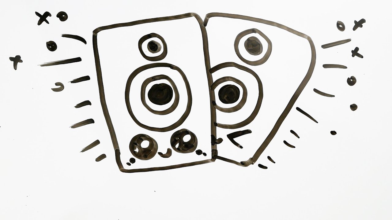 How To Draw Cute Loud Speakers Easy / Whiteboard Drawing - YouTube