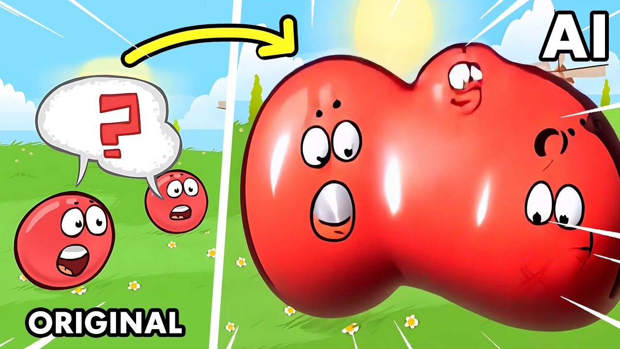 Red Ball 4 - All Cutscenes, But it's AI Generated - YouTube