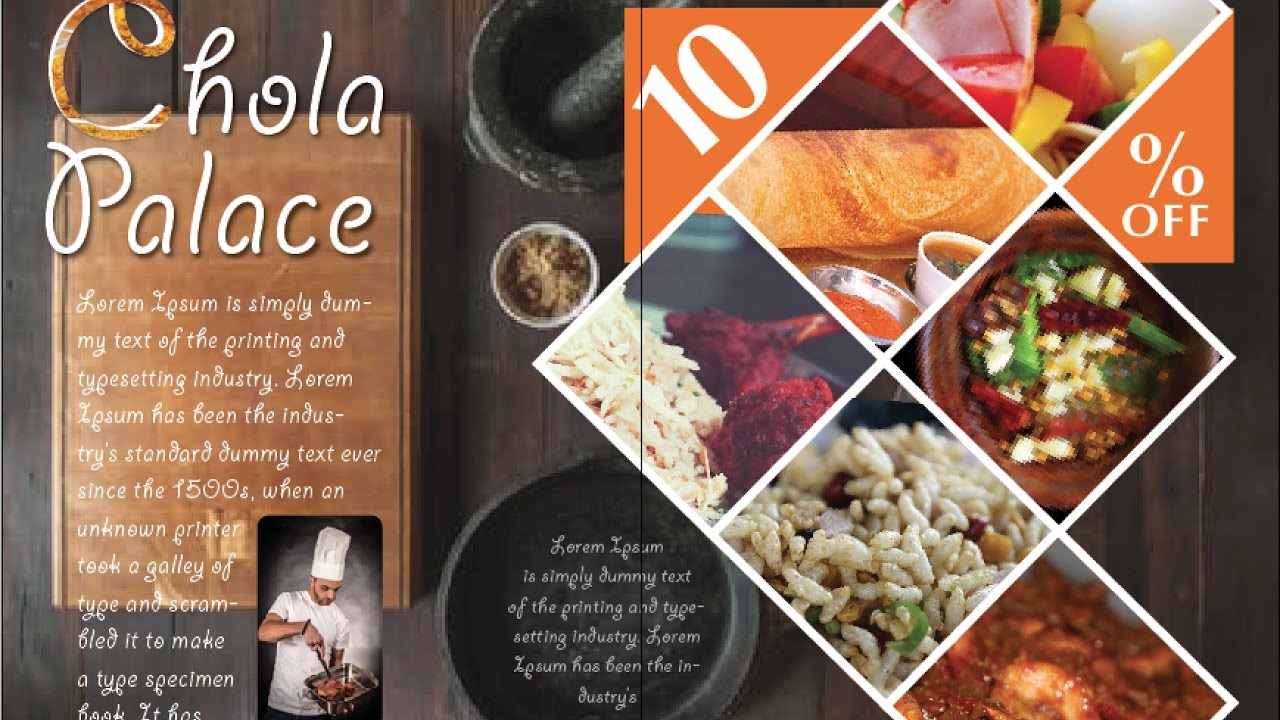 InDesign - Restaurant Flyer in Tamil தமிழில் - 02 - YouTube