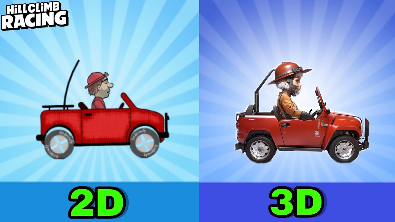 Hill Climb Racing 2d vs 3d - YouTube