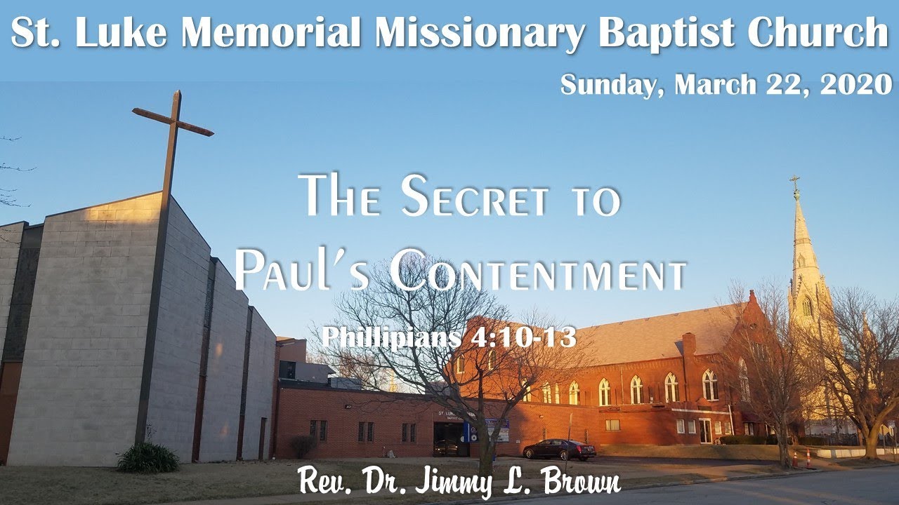 Sunday Worship - The Secret To Paul's Contentment - 032220 - YouTube