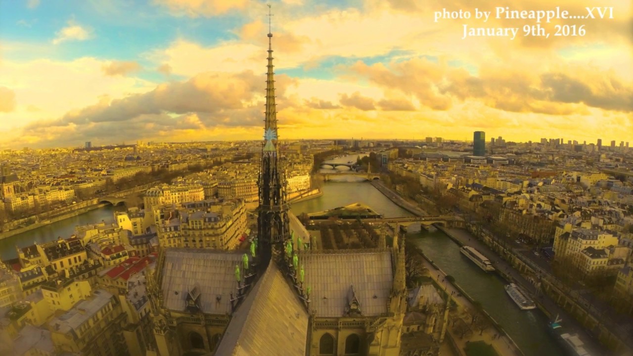 aerial scenes at Notre Dame Cathedral in Paris ( PTXVI ) - YouTube
