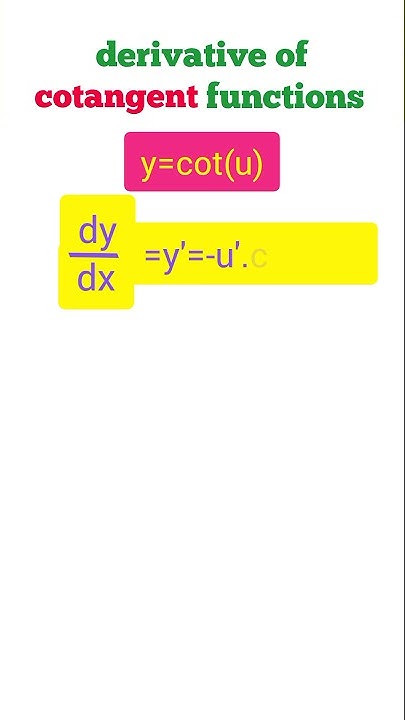 #derivative of #cotangent #functions | #function | #geometry - YouTube