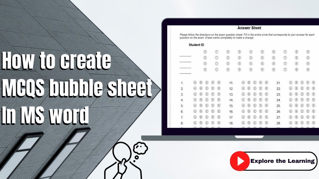 How to create McQs bubble sheet in MS word - explained in Hindi/ Urdu ...