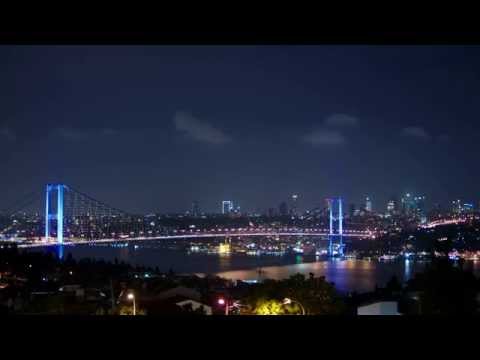 Istanbul Bosphorus Bridge - Time-lapse Night View - Magnificient