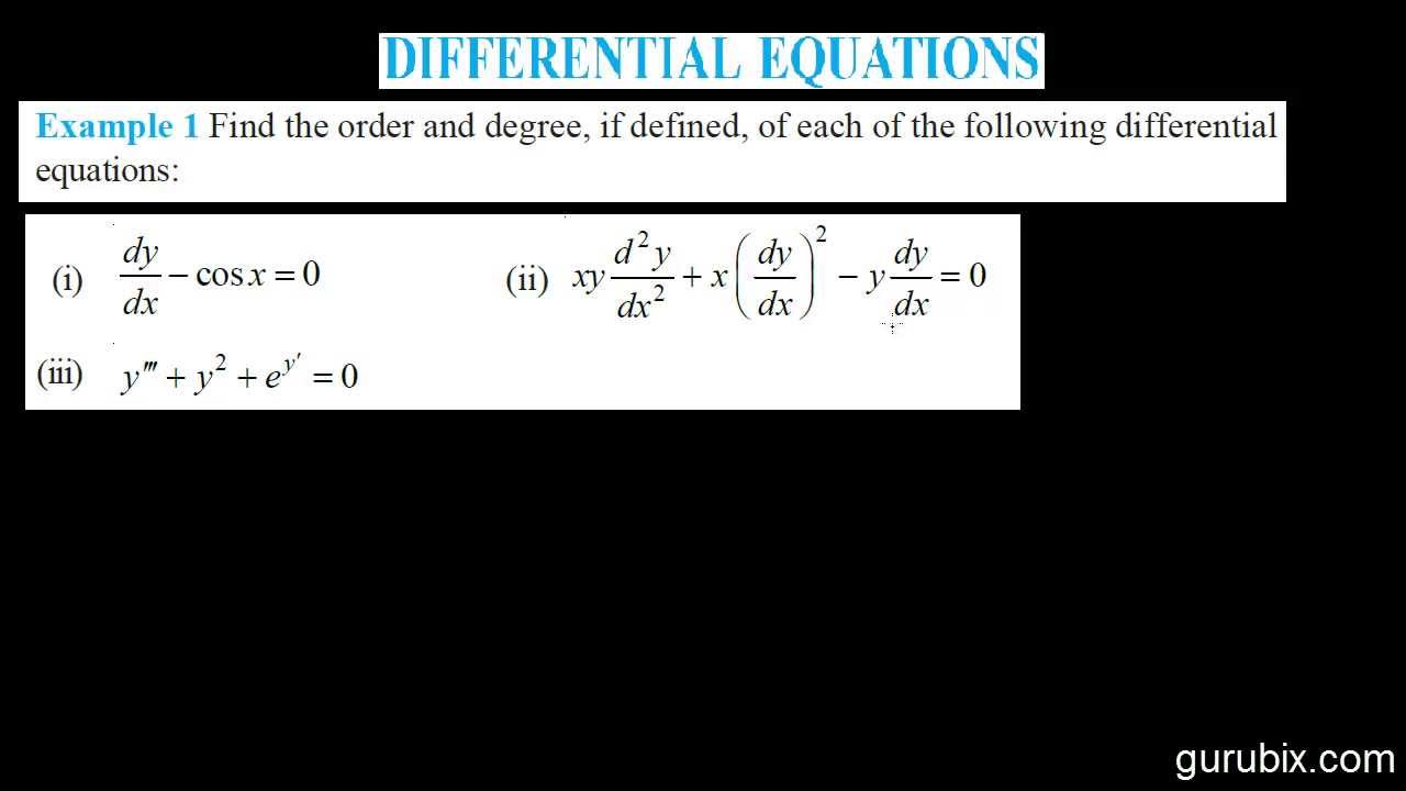 Hindi Order And Degree Of Differential Equation Example 1 Ch 9 hindi-order-and-degree-of-differential-equation-example-1-ch-9