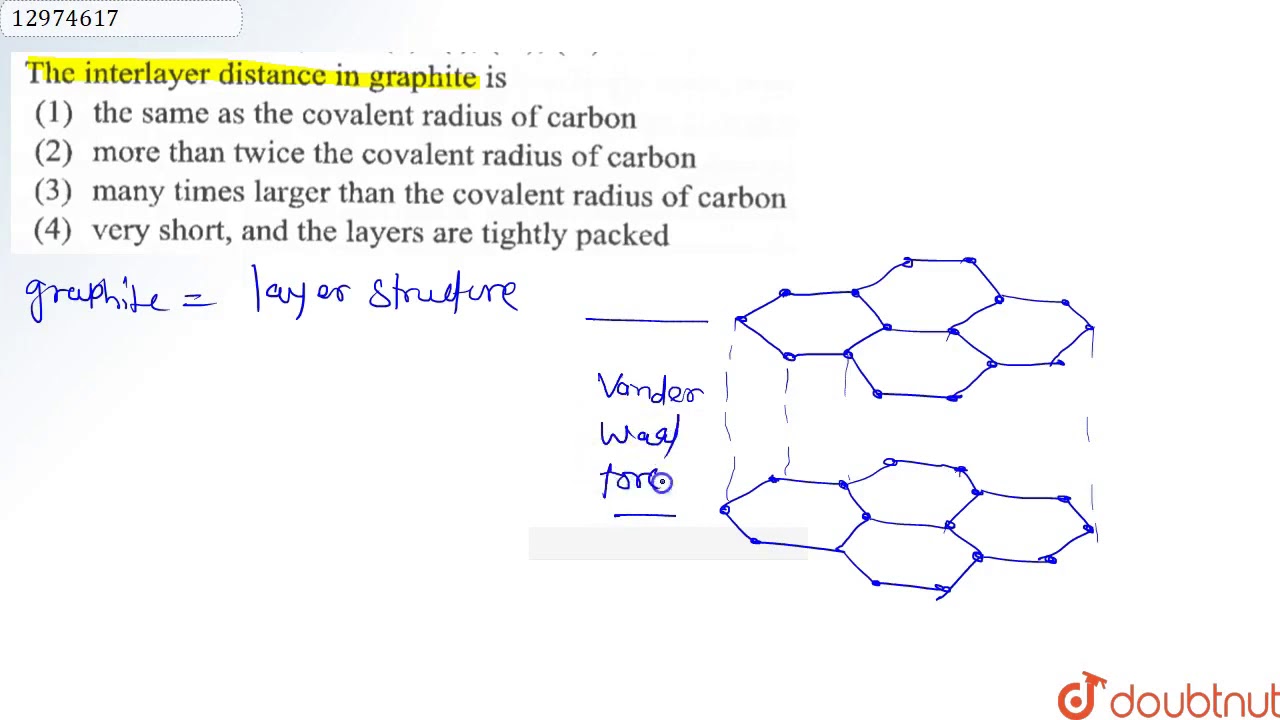The interlayer distance in graphite is - YouTube