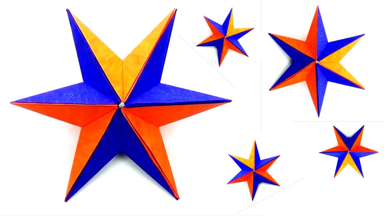 Modular Origami Star Tutorial - 6-pointed Modular 3D Star - How to fold an Origami Modular Star ...