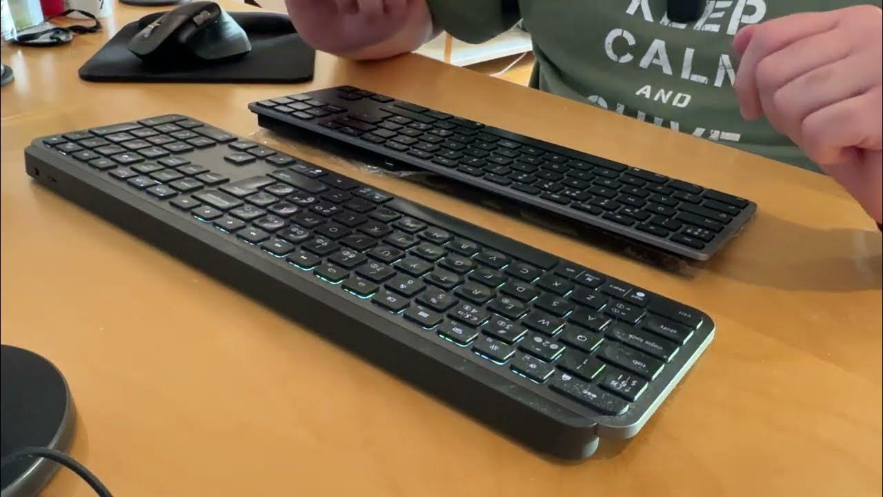Matias Wireless Aluminum Tenkeyless Keyboard compared to Logitech MX Keys Keyboard - YouTube