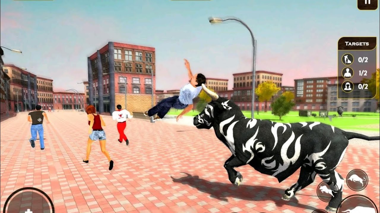Bulls tackling people | the game is not bad but its presentation is ...