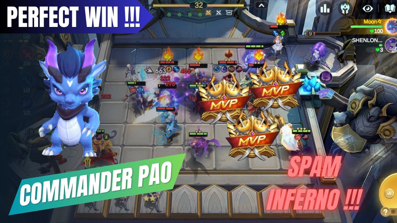 MAGIC CHESS GO GO : AUTO WIN !!! COMMANDER PAO MCGG PERFECT GAMEPLAY ...