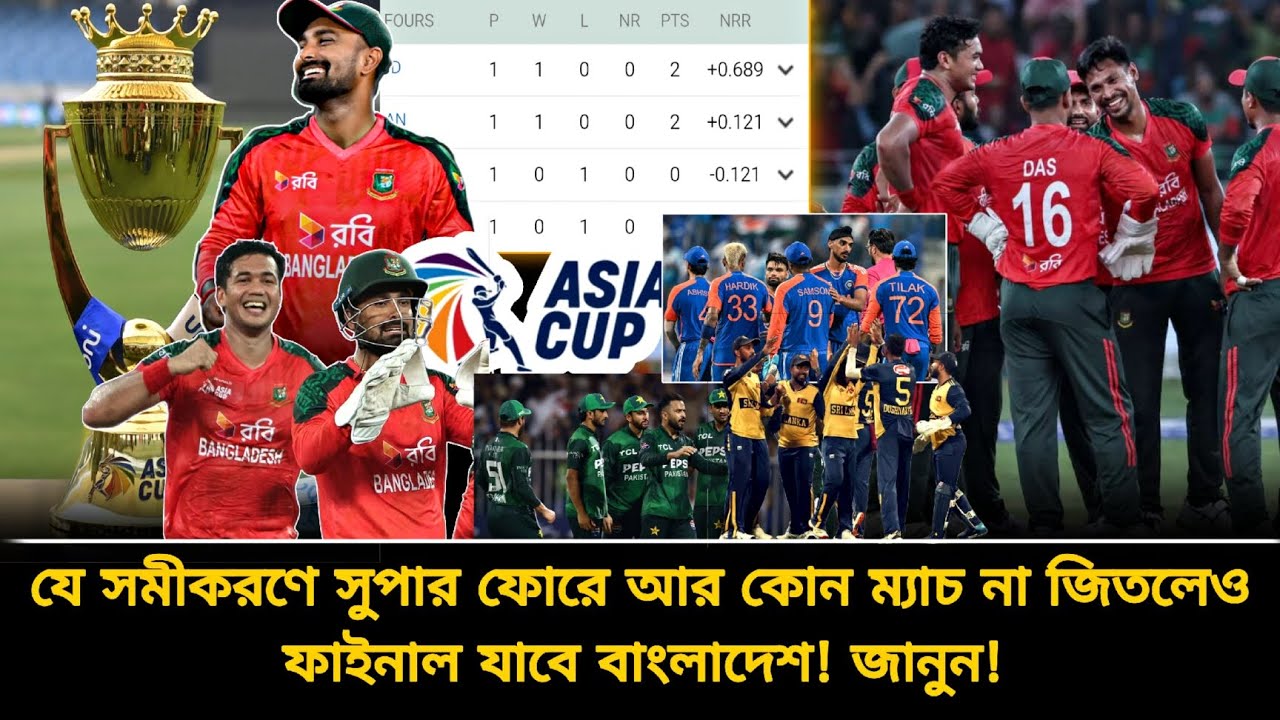 সুপার ফোরে আর কোন ম্যাচ না জিতলেও ফাইনালে যাবে বাংলাদেশ, টাইগারদের ...