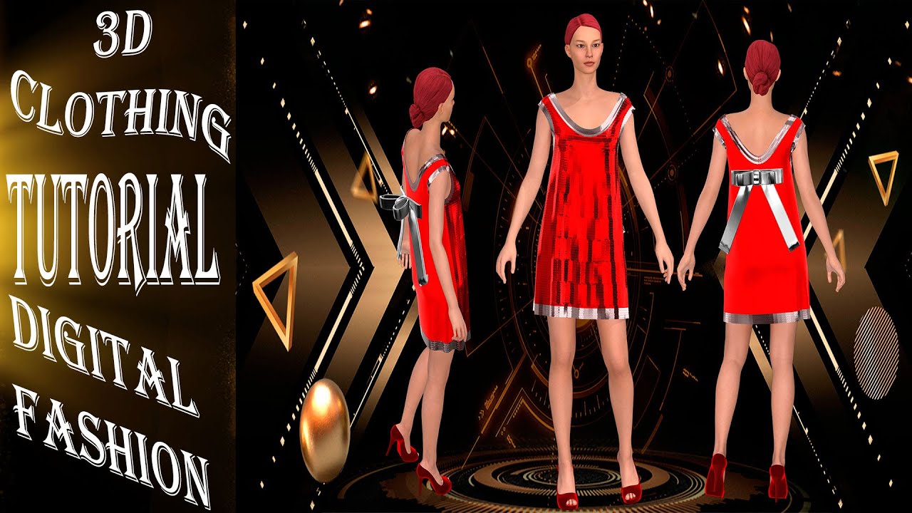 3D sequinned dress TUTORIAL Digital 3D Fashion Show 3D clothing ...
