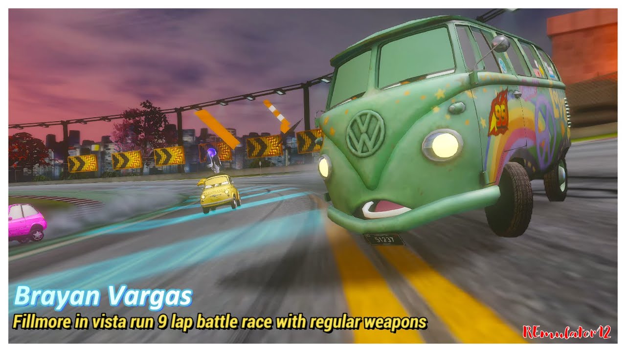 Cars 2 The Video Game | Fillmore - Battle Race | Vista Run 9 Laps - YouTube