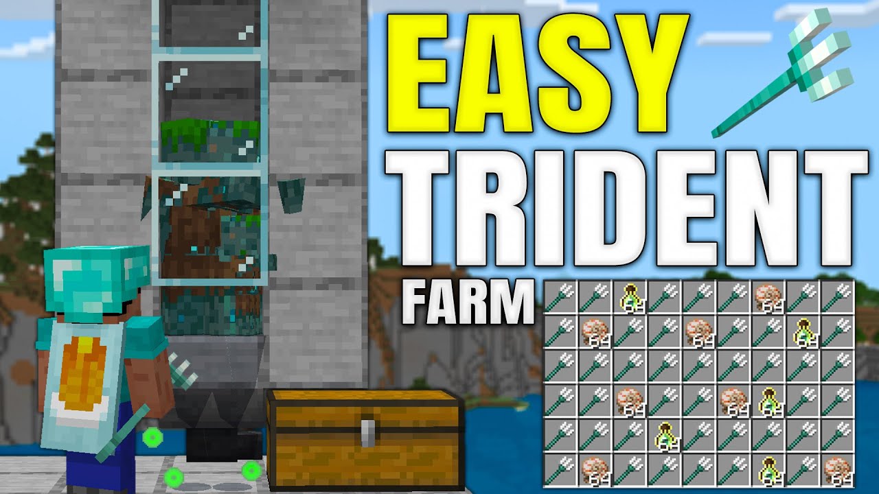 Best Trident Farm in Minecraft Bedrock 1.21 - Easy & Fully Working! - YouTube
