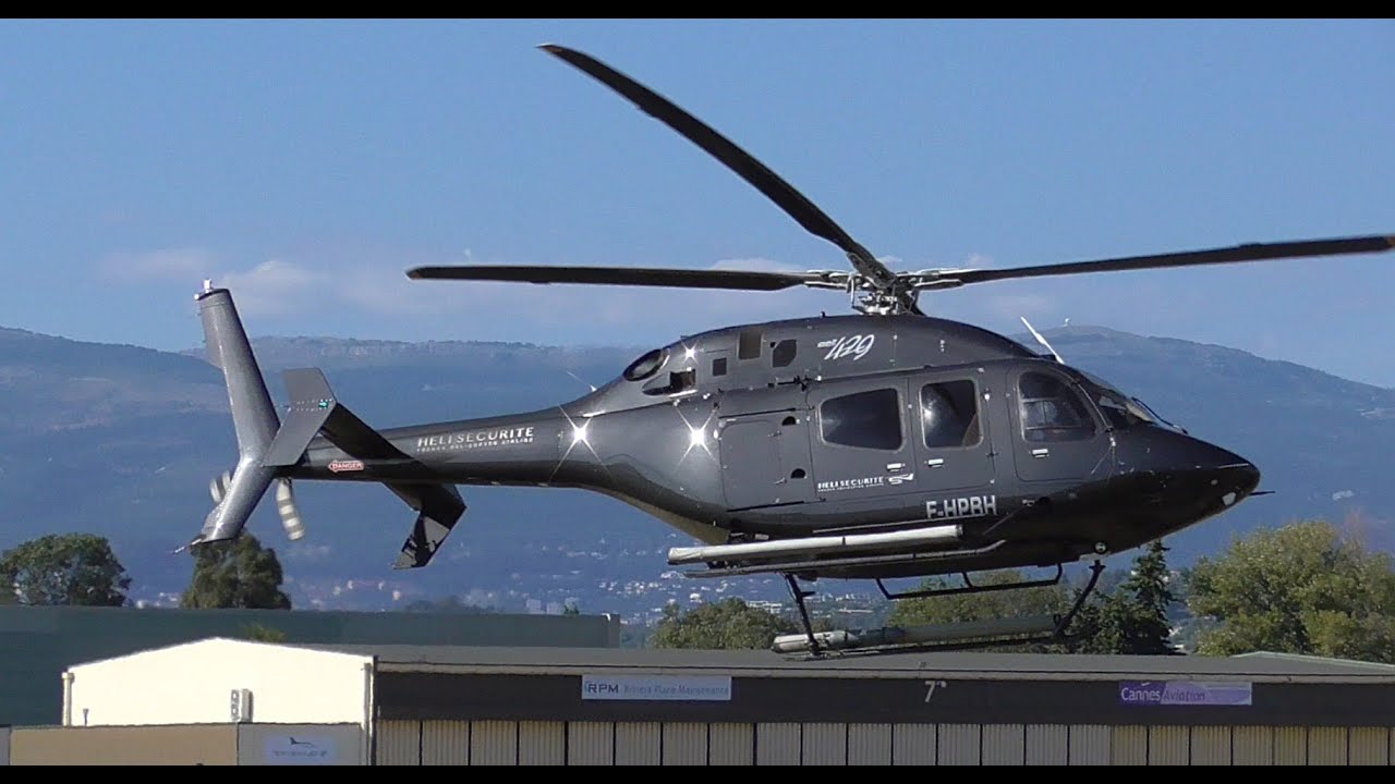 Private Bell 429 | landing | busy afternoon | French Riviera - YouTube